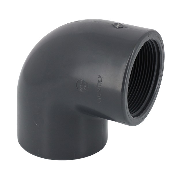 Coude 90° PVC pression femelle à visser - nombreux diamètres en stock Coude 90° PVC pression femelle à visser - nombreux diamètres en stock